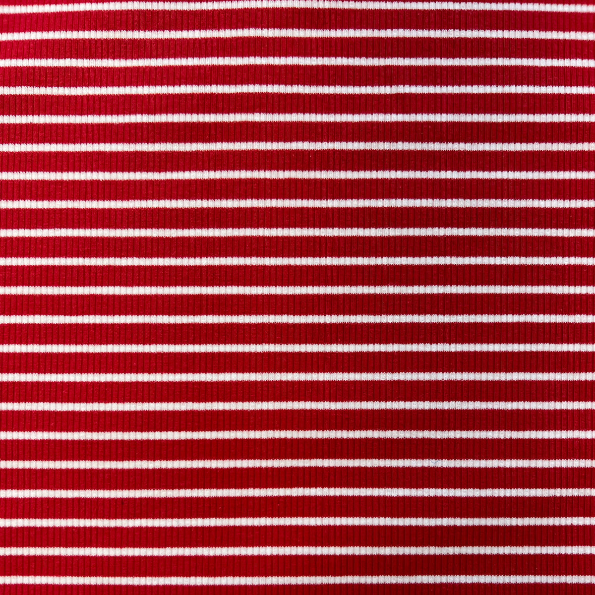 Cotton Spandex Striped Rib - Red & White – Fabric Box