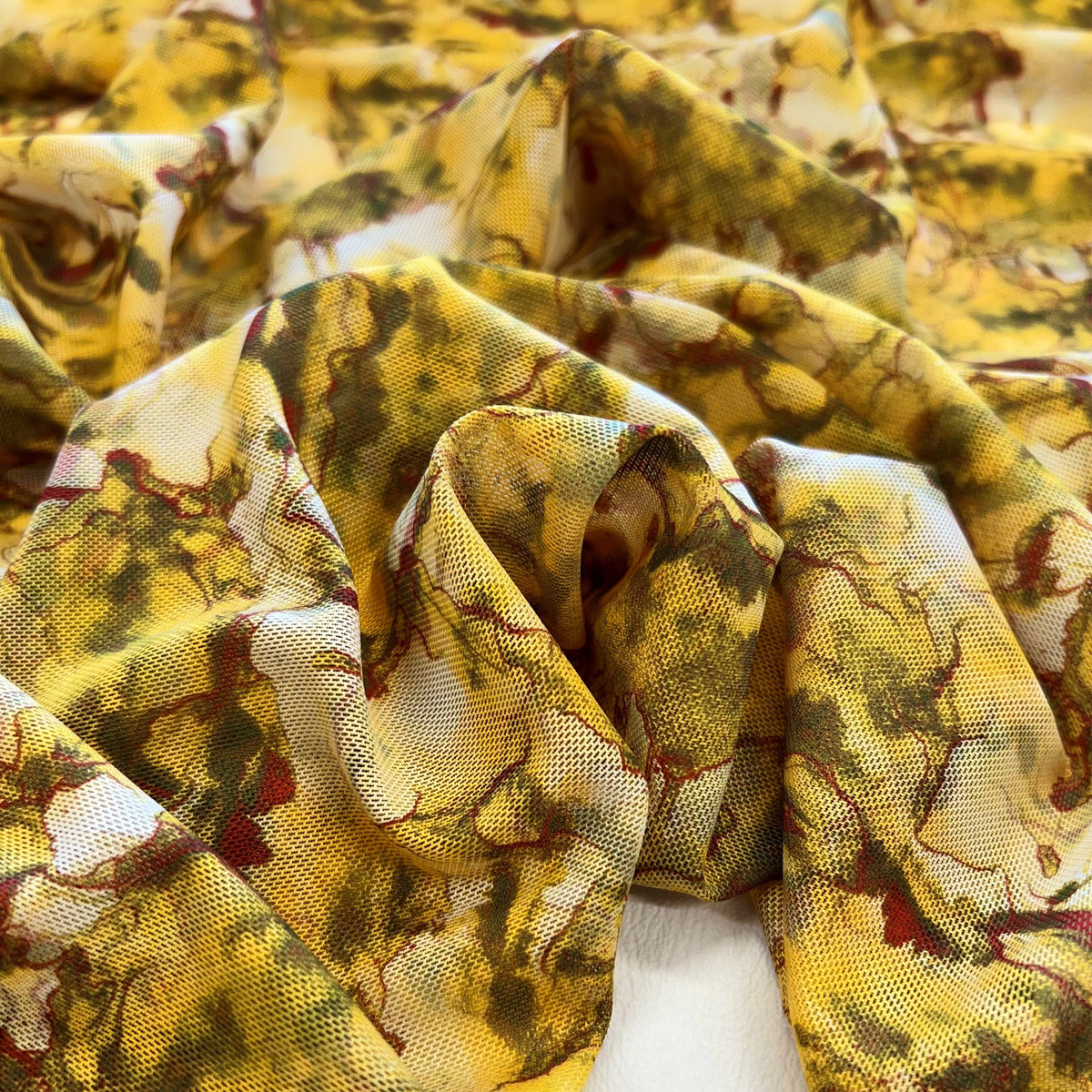 Printed Mesh - Morning Star Yellow – Fabric Box