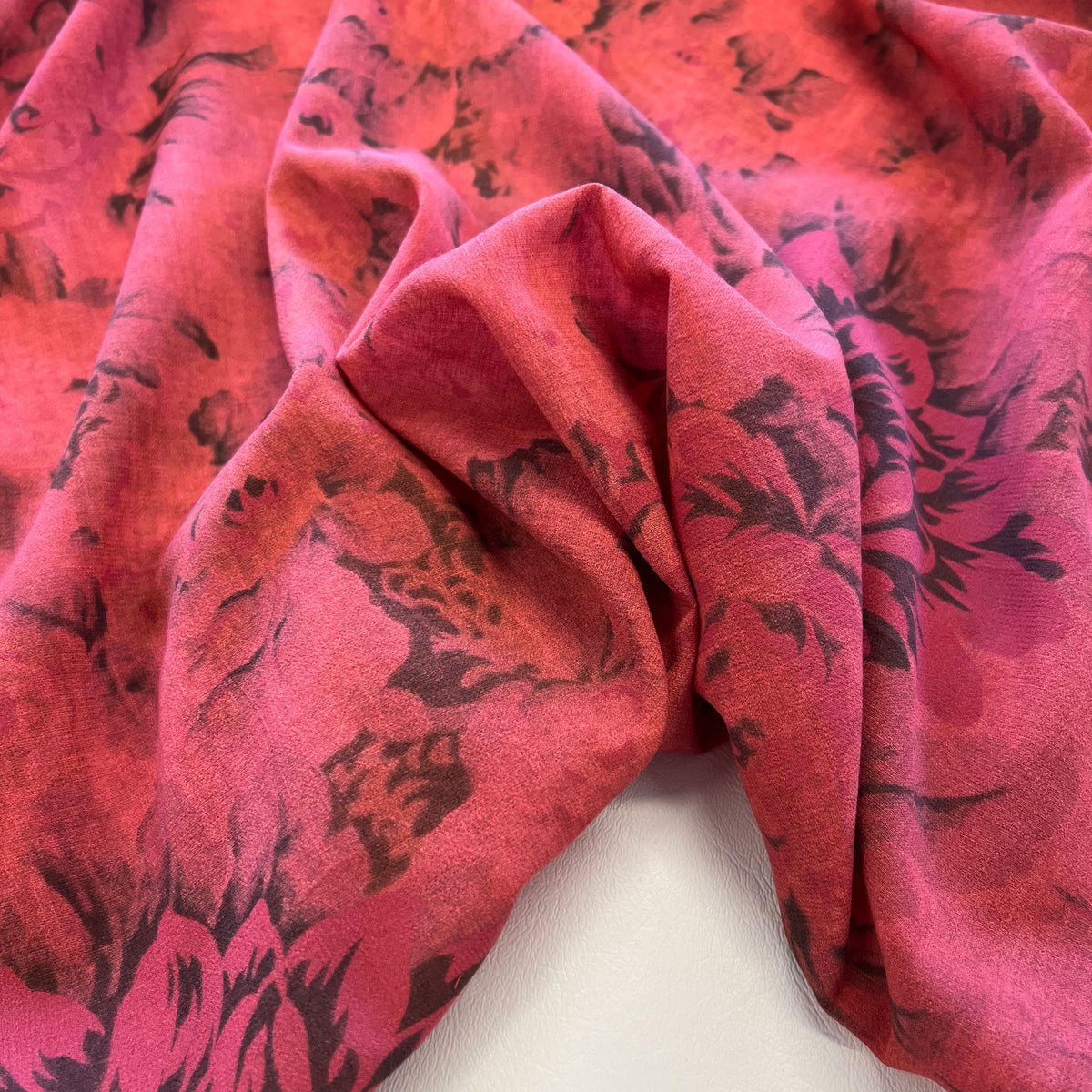 Red Floral Printed Viscose Deadstock - Red – Fabric Box